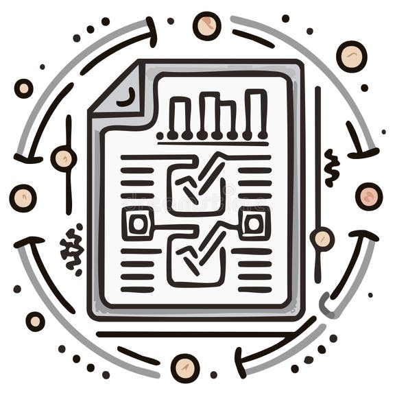 Hand-drawn Checklist Diagram with Progress Bars and Circular Arrows ...