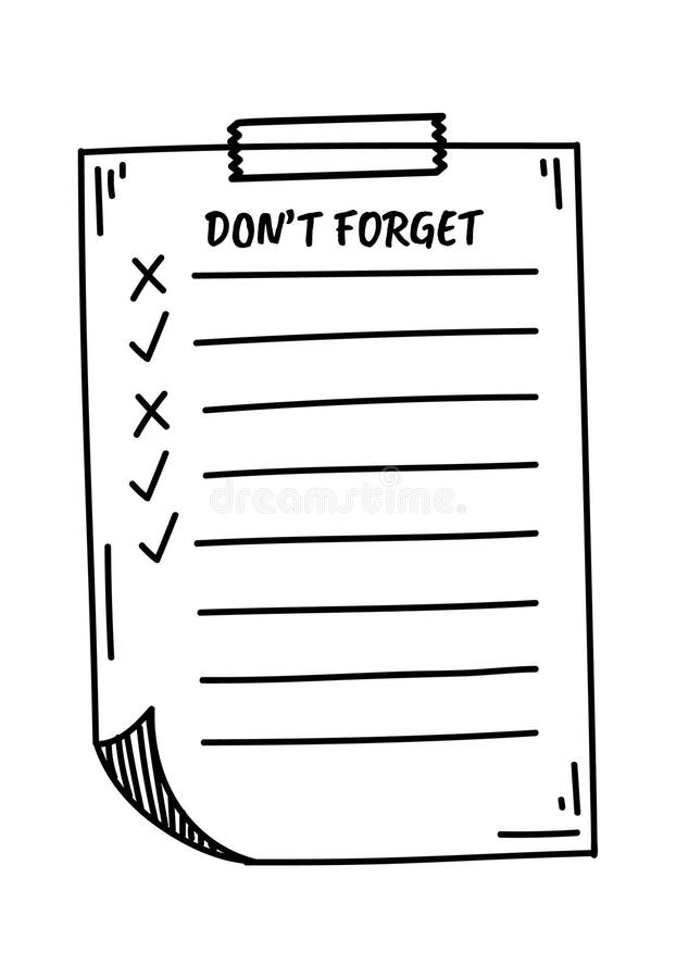 Hand Drawn Checklist Displaying Both Completed and Uncompleted Tasks ...