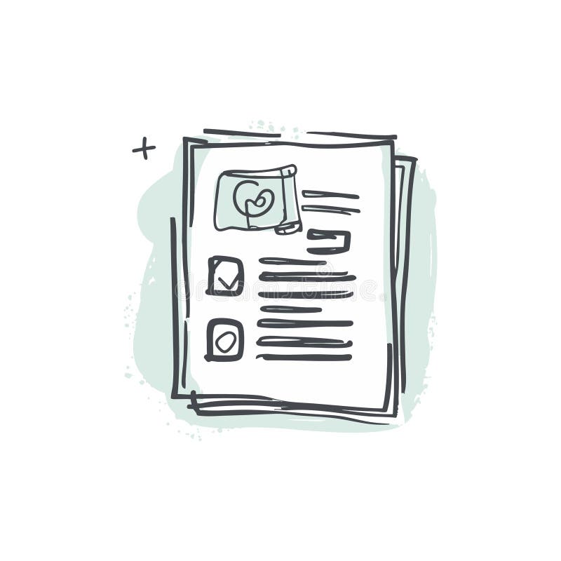 Hand-drawn Checklist Illustration with Paper and Checkmarks. Stock ...