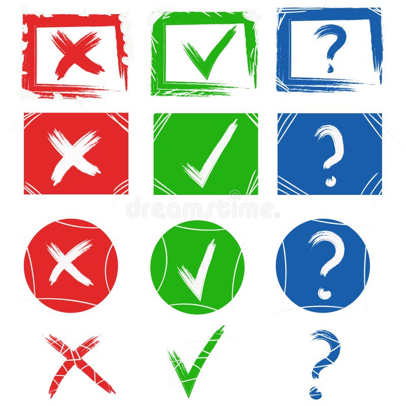 Hand Drawn Checklist Marks Icon Stock Illustration - Illustration of ...