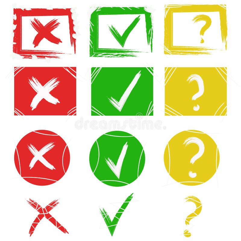 Checklist Marks Tick and Cross. Colorful Yes, No Stock Vector ...