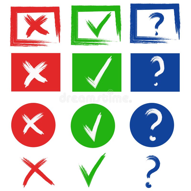 Hand Drawn Checklist Marks Icon Stock Illustration - Illustration of ...