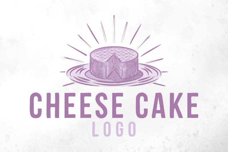 Hand Drawn Cheese Cake Logo Designs Inspiration Stock Vector ...