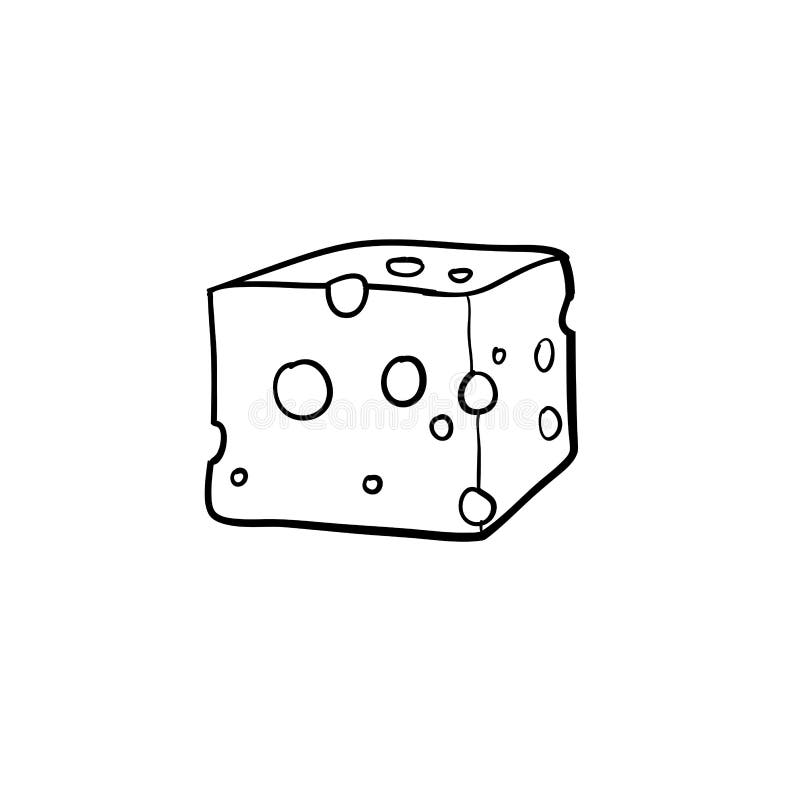 Hand Drawn Cheese Icon Doodle Vector Illustration Isolated on White ...