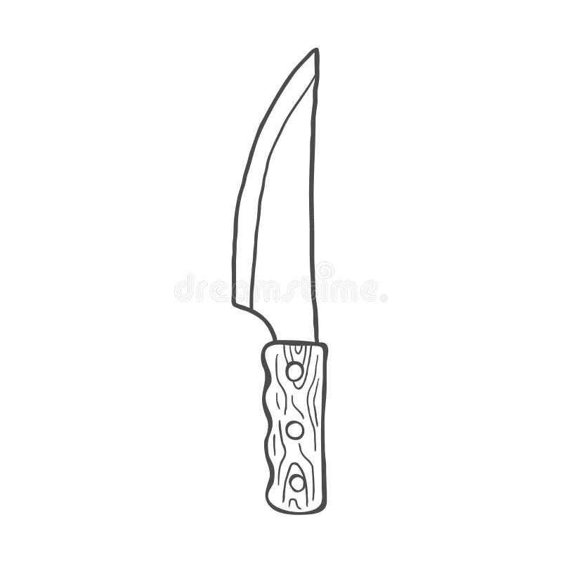 Hand Drawn Chef Kitchen Knife. Vector Stock Vector - Illustration of ...