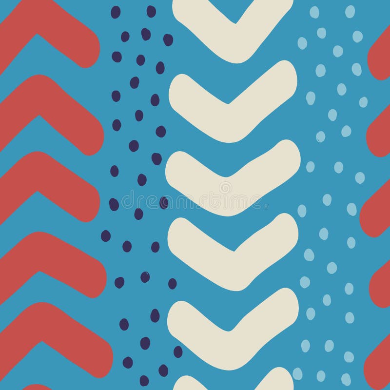 Hand Drawn Chevron and Dots Vector Seamless Pattern Stock Vector ...