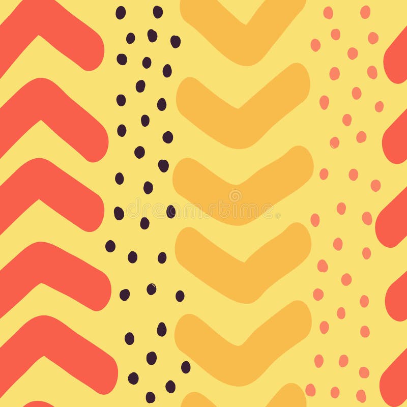 Hand Drawn Chevron and Dots Vector Seamless Pattern Stock Vector ...
