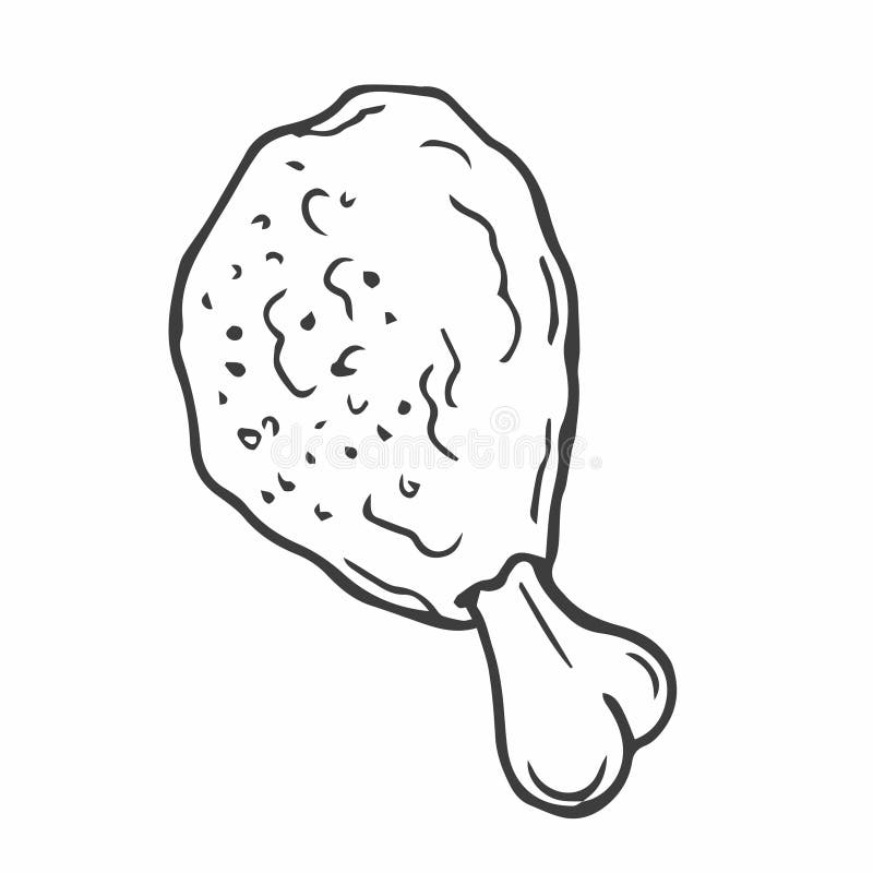 Hand Drawn Chicken Leg. Doodle Vector Sketch Illustration Stock ...
