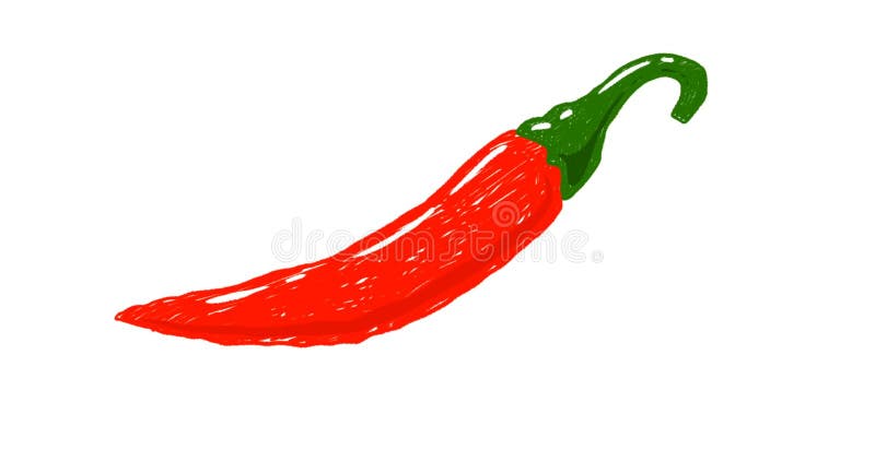 Hand-drawn Chilli Pepper Animation Stock Footage - Video of drawing ...