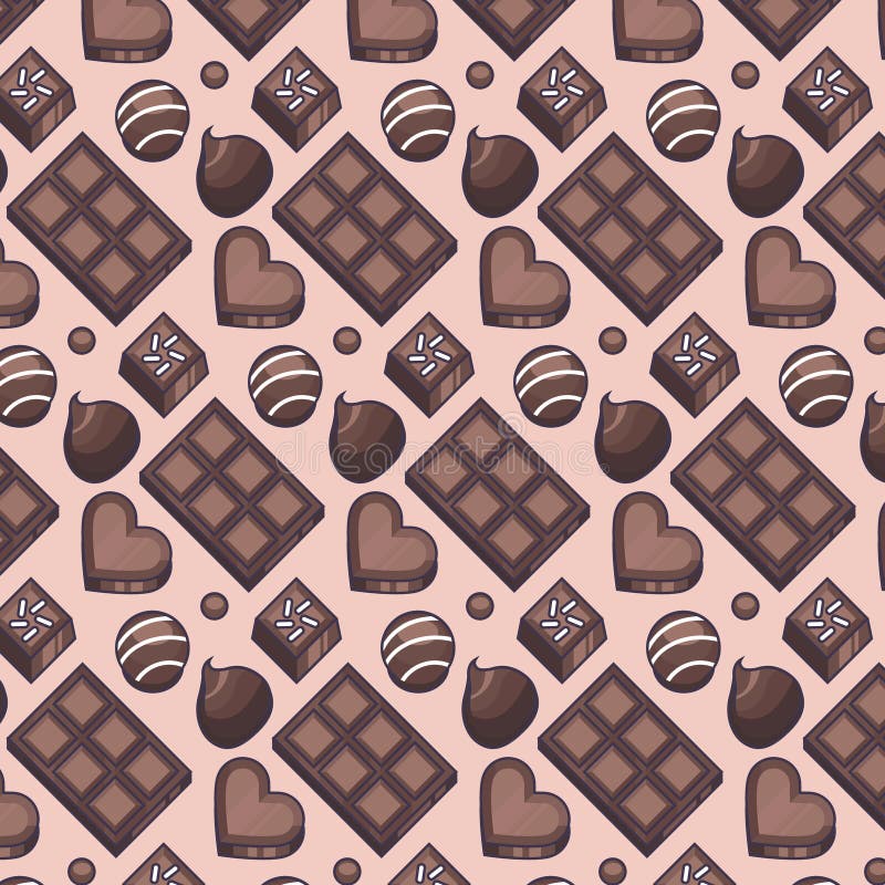 Hand Drawn Chocolate Pattern Design Vector Illustration. Stock Vector ...