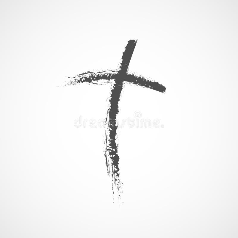 Hand Drawn Christian Cross. Vector Illustration. Stock Illustration ...
