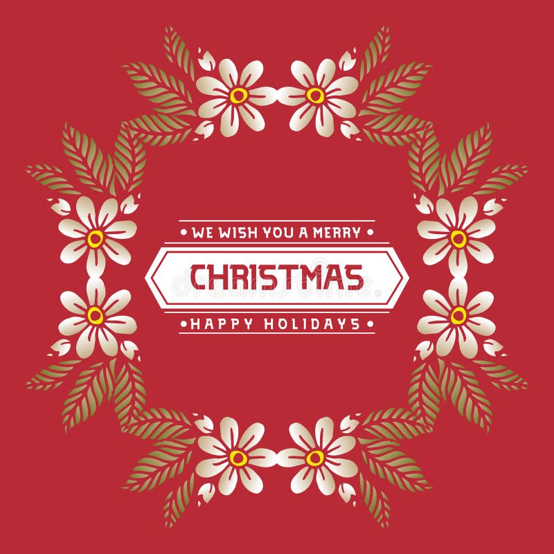 Hand Drawn Christmas Happy Holiday Element, with Unique Wreath Frame ...