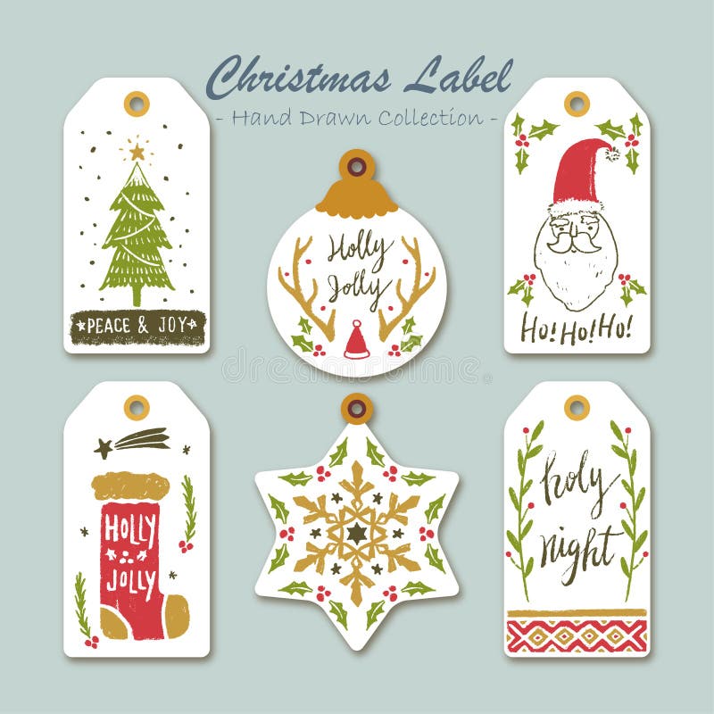 Set of Cardboard Christmas Sale Vector Tags and Stickers Stock Vector ...