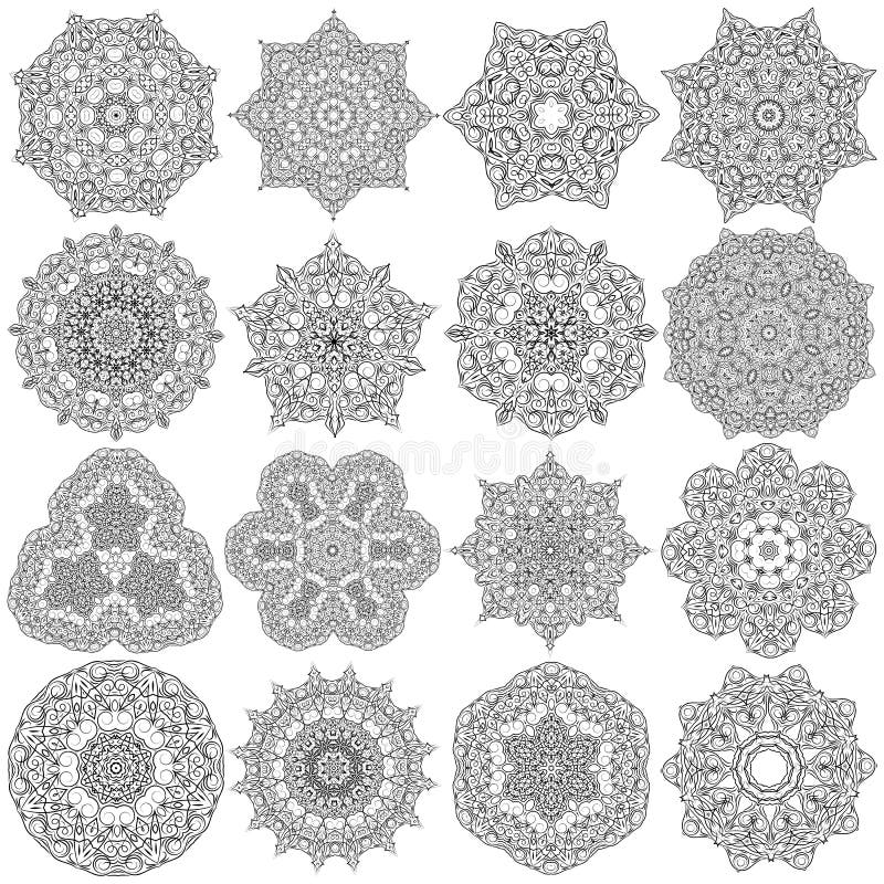 Hand-drawn Christmas Lace Frame, Mandala. Stock Vector - Illustration ...