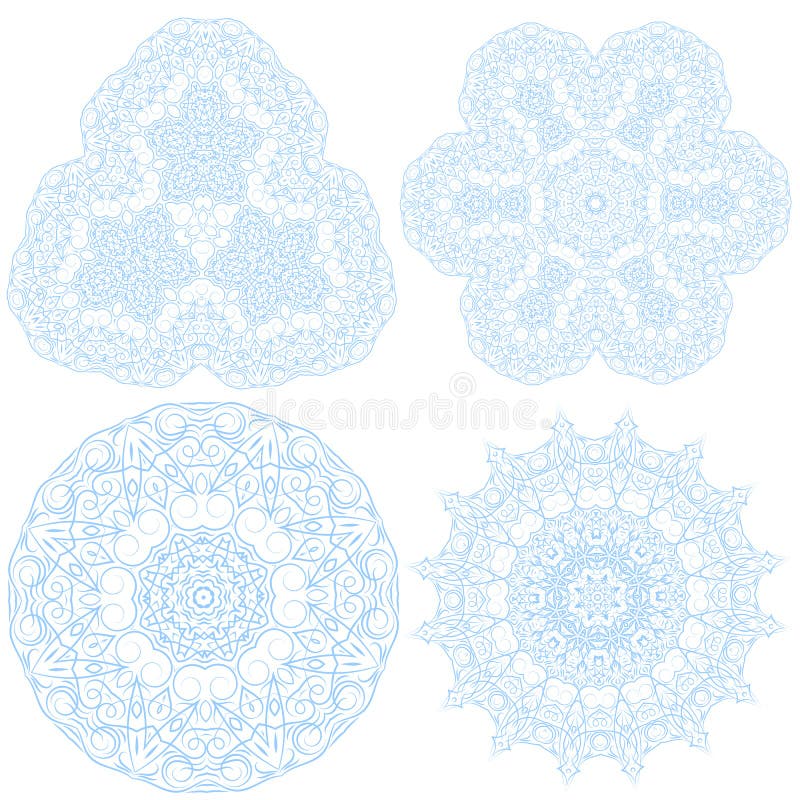Hand-drawn Christmas Lace Frame, Mandala. Stock Vector - Illustration ...
