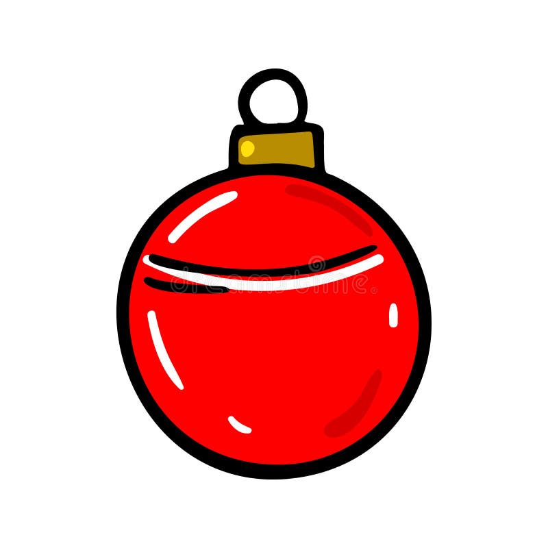 Hand Drawn Christmas Tree Ball. Vector Illustration Stock Vector ...