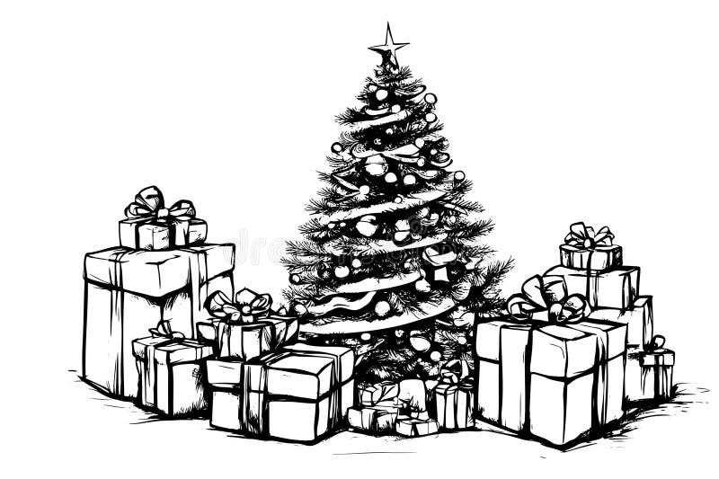 Tree Line Drawing No Background Stock Illustrations – 170 Tree Line ...