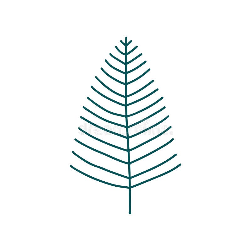 Hand Drawn Christmas Tree. Modern Boho Art. Stock Vector - Illustration ...