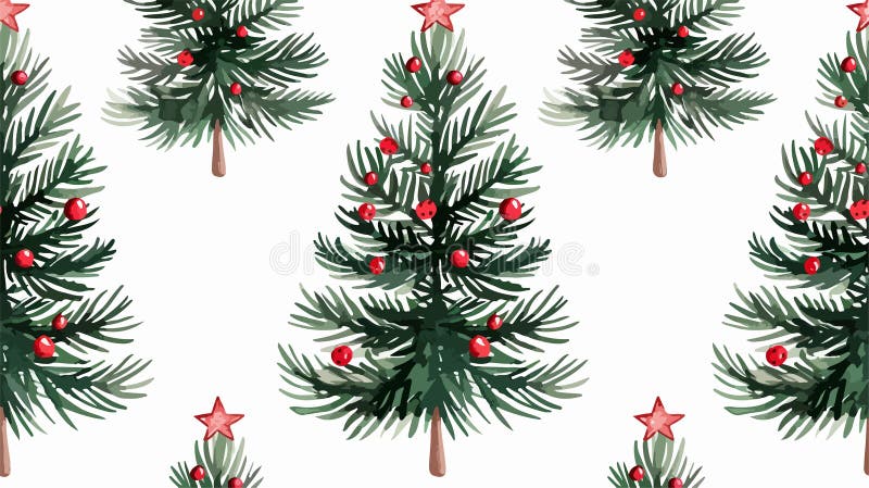 Hand Drawn Christmas Tree Seamless Pattern for Festive Designs Stock ...