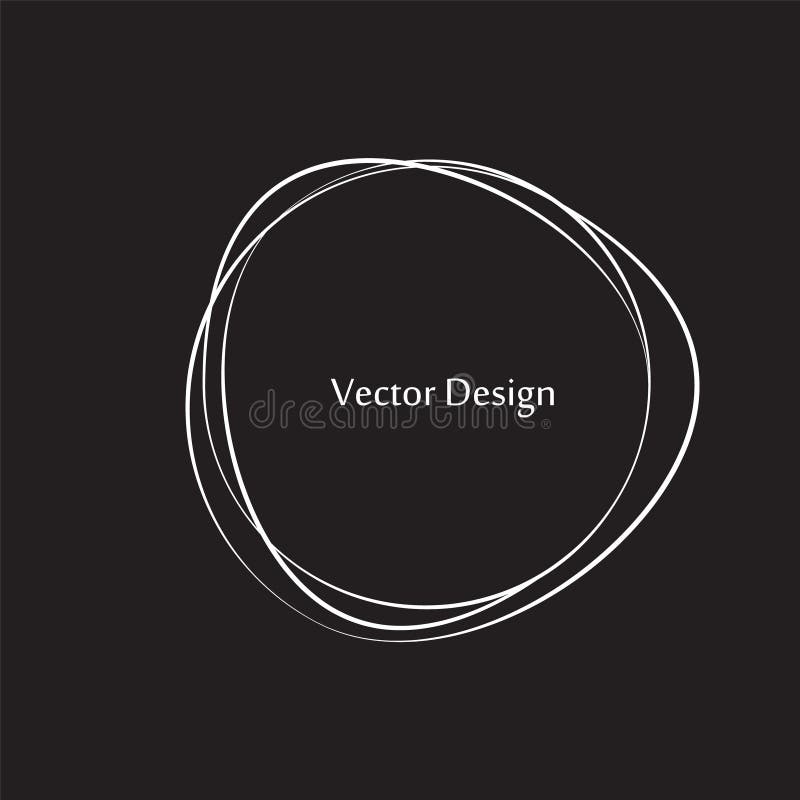 Hand Drawn Circle Frames. Abstract Grunge Doodle Frames Isolated on ...