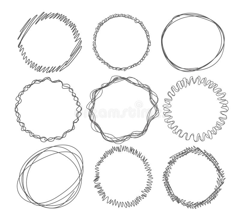 Hand-drawn circle frames stock vector. Illustration of ornament - 42596493