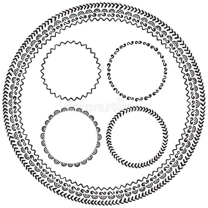 Hand-drawn circle frames stock vector. Illustration of black - 220837285
