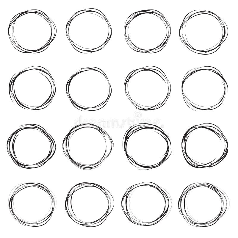 Hand Drawn Circle stock vector. Illustration of round - 119911396