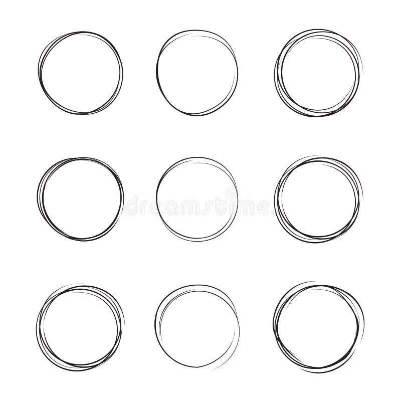 Hand Drawn Circle stock vector. Illustration of drawing - 122516407