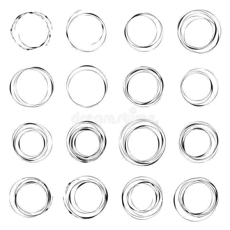 Hand Drawn Circle stock vector. Illustration of collection - 122517615