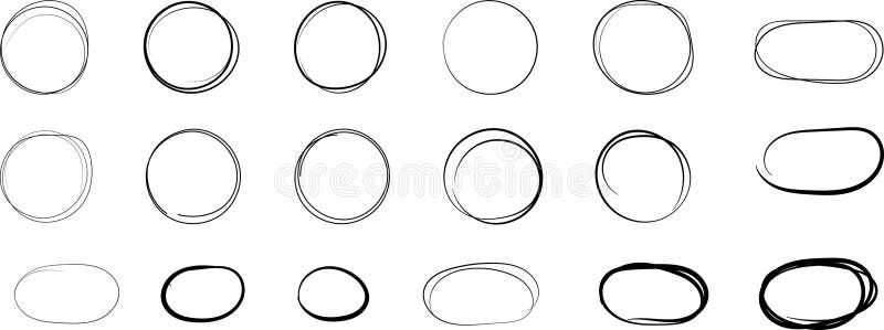 Hand Drawn Circle Line Sketch. Pencil or Pen Circular Scribble Round ...