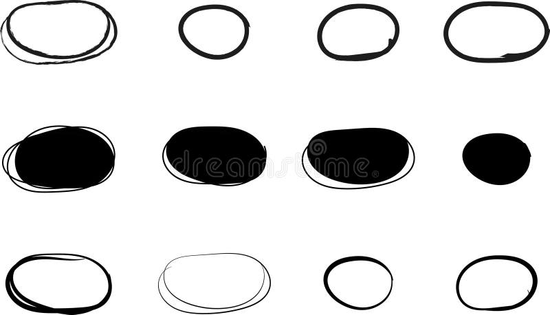 Hand Drawn Circle Line Sketch. Pencil or Pen Circular Scribble Round ...