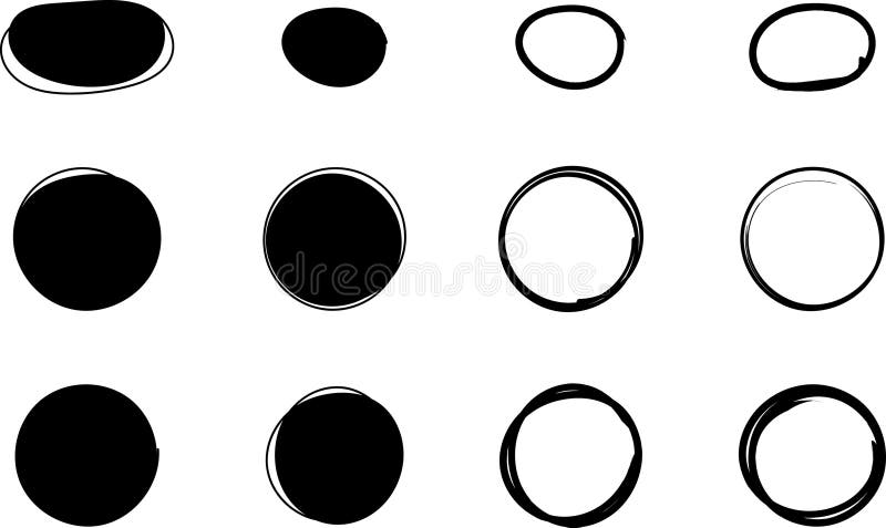 Hand Drawn Circle Line Sketch. Pencil or Pen Circular Scribble Round ...