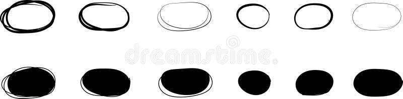 Hand Drawn Circle Line Sketch. Pencil or Pen Circular Scribble Round ...