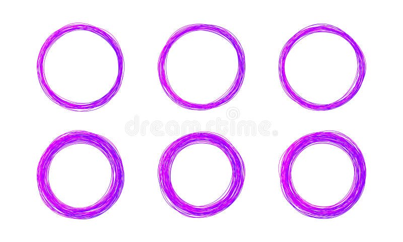 Hand Drawn Circle Line Sketch Set. Circular Scribble Doodle Round ...