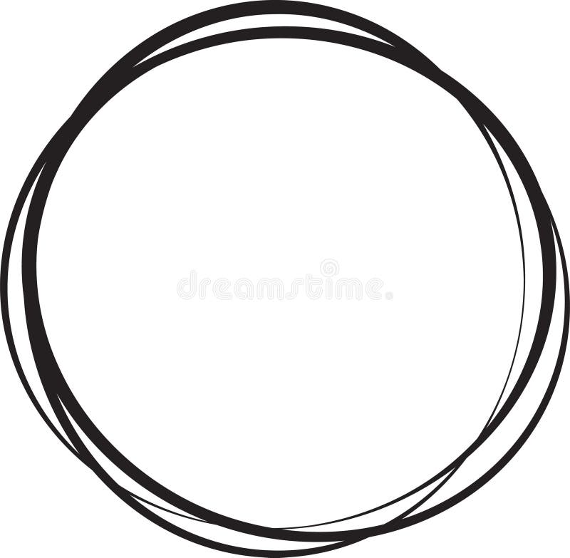 Hand Drawn Circle Line Sketch. Vector Circular Scribble Doodle Round ...