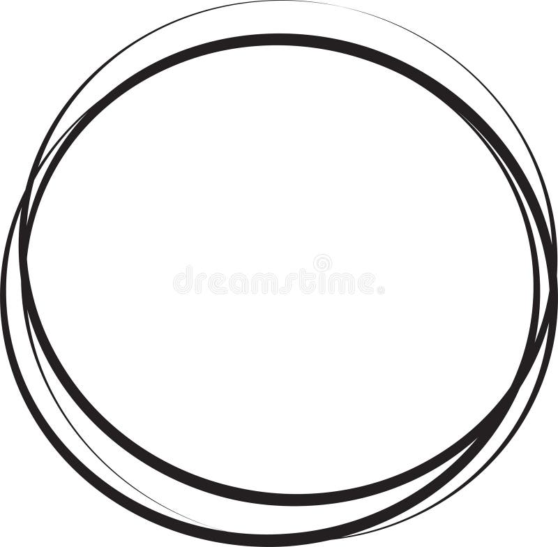 Hand Drawn Circle Line Sketch. Vector Circular Scribble Doodle Round ...