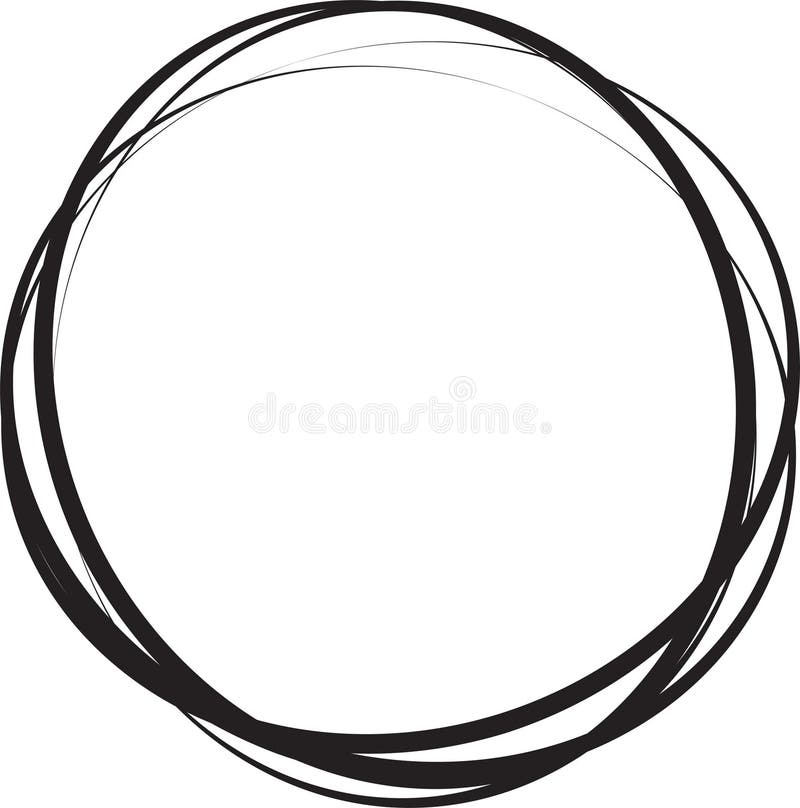 Hand Drawn Circle Line Sketch. Vector Circular Scribble Doodle Round ...