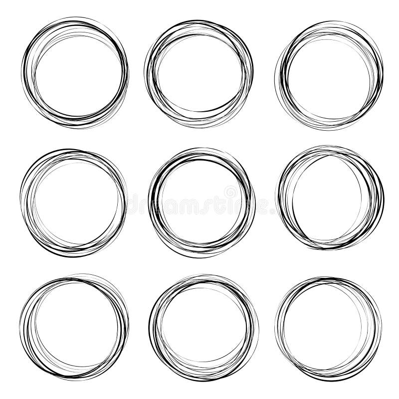 Hand Drawn Circle or Scribble Circles Collection Stock Vector ...