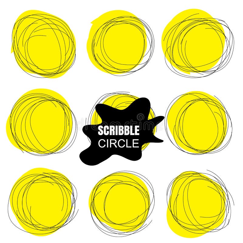 Hand Drawn Circle or Scribble Circles Collection Stock Vector ...