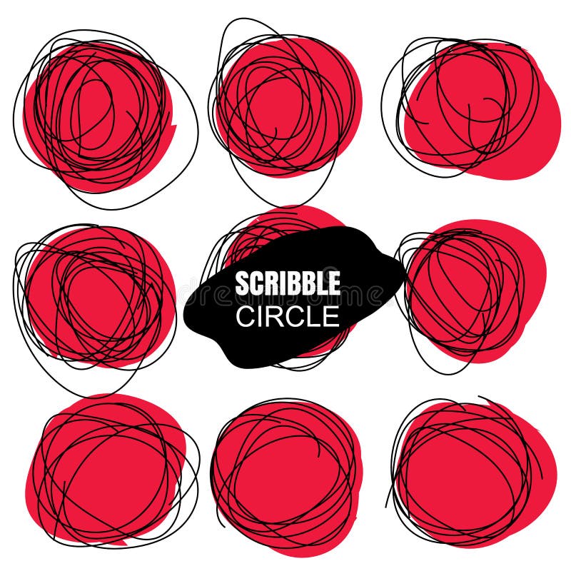 Hand Drawn Circle or Scribble Circles Collection Stock Vector ...