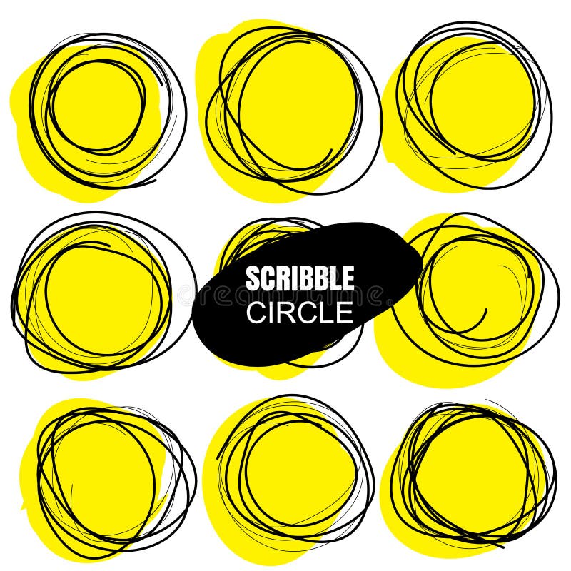 Hand Drawn Circle or Scribble Circles Collection Stock Vector ...