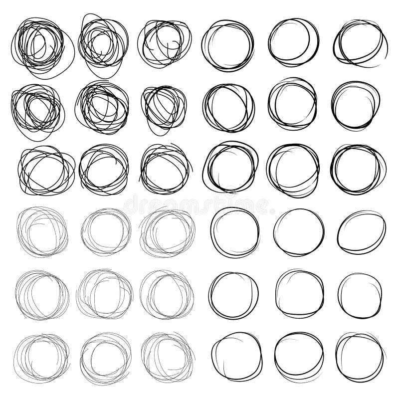 Hand Drawn Circle or Scribble Circles Collection Stock Vector ...