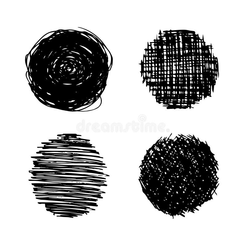 Hand Drawn Circle Scribble Smear Stock Illustration - Illustration of ...
