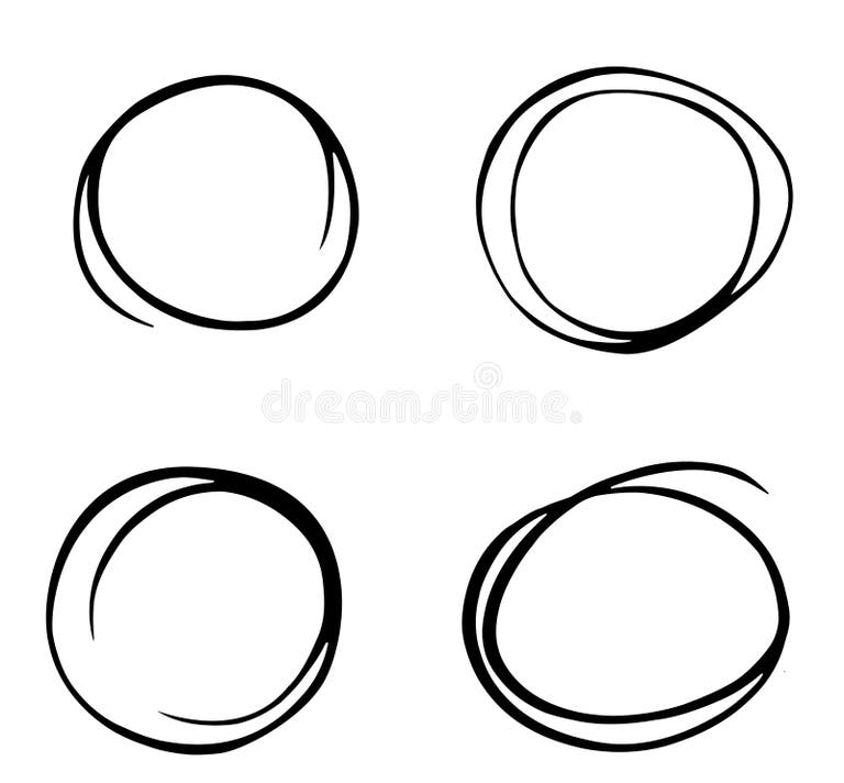 Hand Drawn Circle Sketch Set Doodle. Pencil Line Vector.Hand Drawn ...
