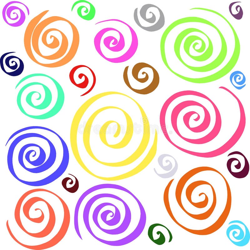 Hand Drawn Circle Swirl Vector Stock Vector - Illustration of black ...