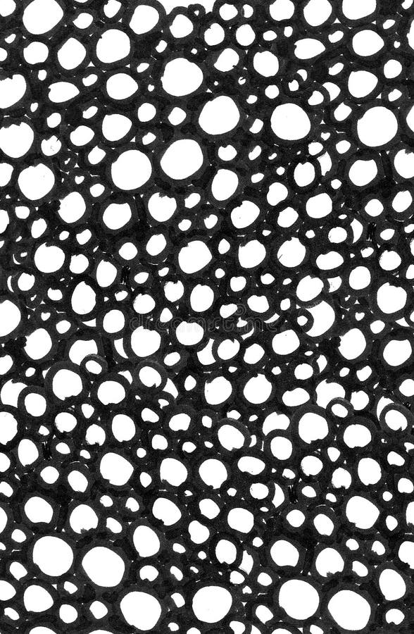 Hand Drawn Circle Texture Pattern. Stylish Monochrome Doodles. Modern ...