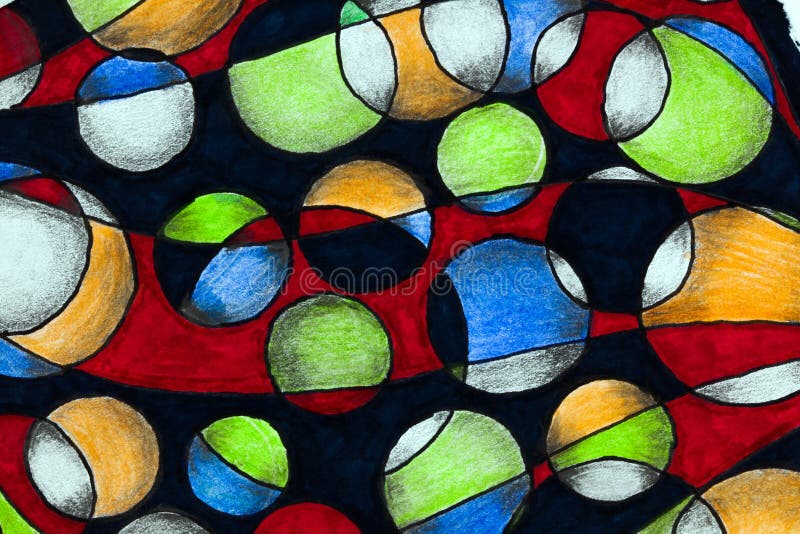 Hand Drawn Colourful Circles. Stock Illustration - Illustration of ...