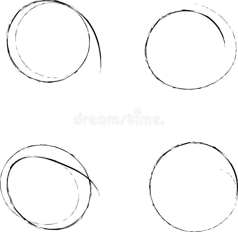 Hand Drawn Circles Line Sketch. Vector Doodle Round Circles. Stock ...
