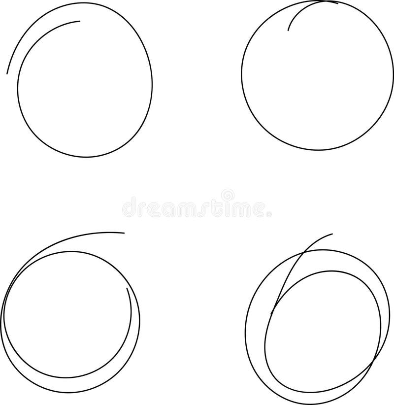 Hand Drawn Circles Line Sketch. Vector Doodle Round Circles. Stock ...