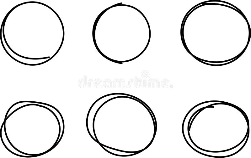 Hand Drawn Circles Line Sketch. Vector Doodle Round Circles. Stock ...
